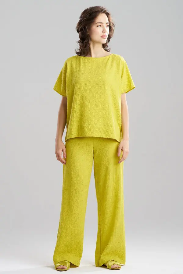 Natori Cotton Wedge Top - Yellow
