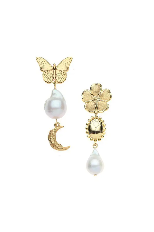 JANE WIN Joy Tea Party Earrings - Gold