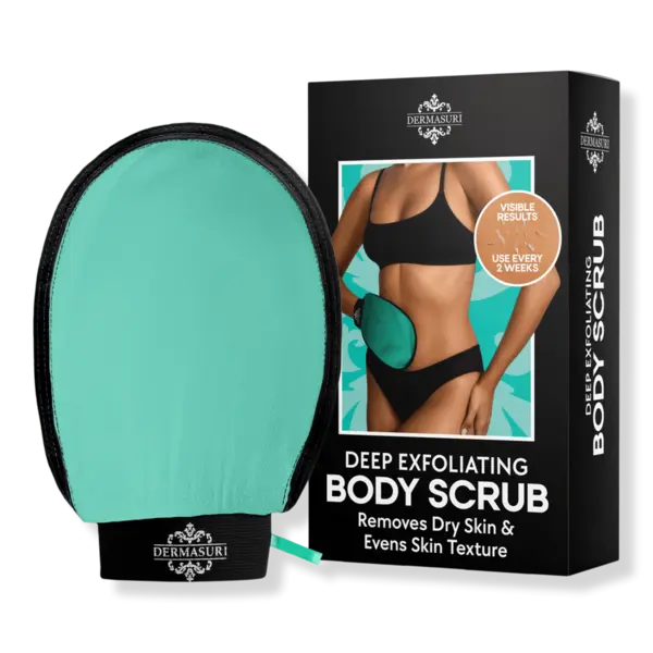 DERMASURI Deep Exfoliating Glove Body Scrub - Teal
