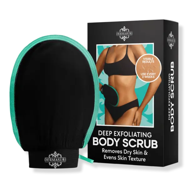 DERMASURI Deep Exfoliating Glove Body Scrub - Black