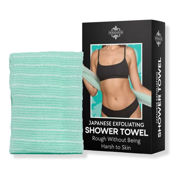 DERMASURI Japanese Exfoliating Shower Towel Washcloth - Mint