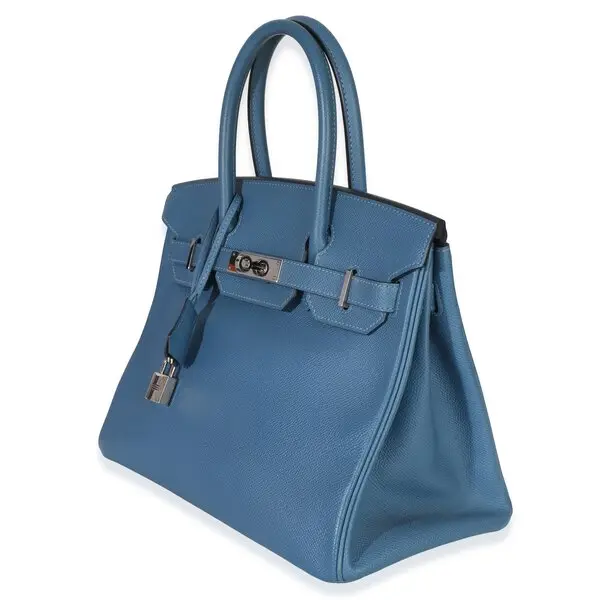 Hermès Bleu Brighton Epsom Birkin 30 Phw - Blue