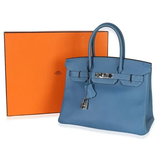 Hermès Bleu Brighton Epsom Birkin 30 Phw - Blue