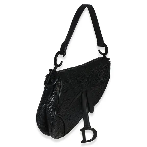 Dior Ultramatte Woven Calfskin Saddle Bag
