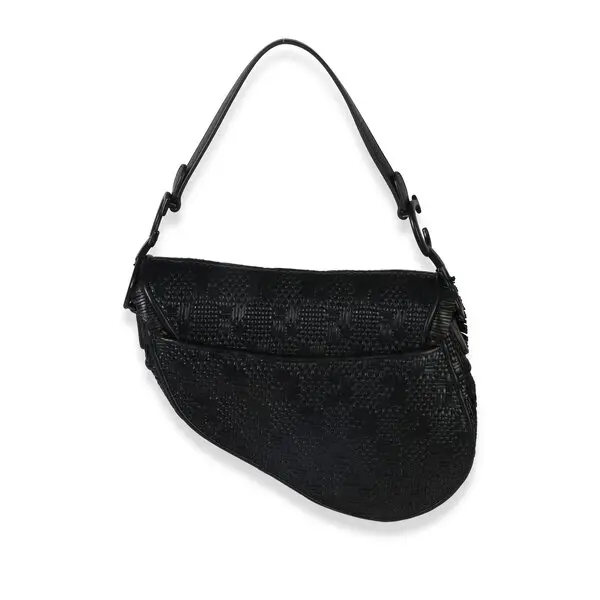 Dior Ultramatte Woven Calfskin Saddle Bag