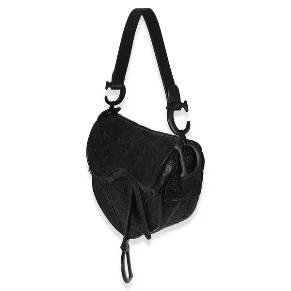 Dior Ultramatte Woven Calfskin Saddle Bag