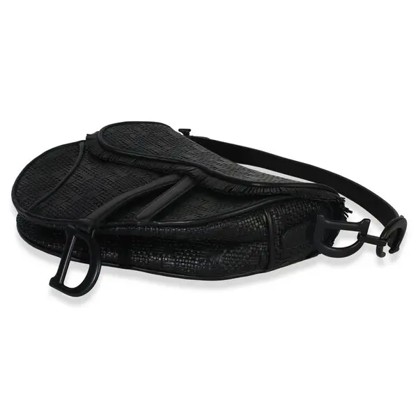 Dior Ultramatte Woven Calfskin Saddle Bag