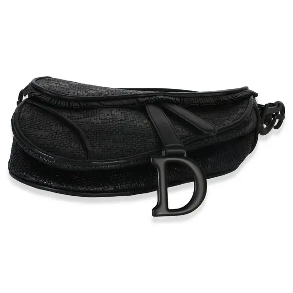 Dior Ultramatte Woven Calfskin Saddle Bag
