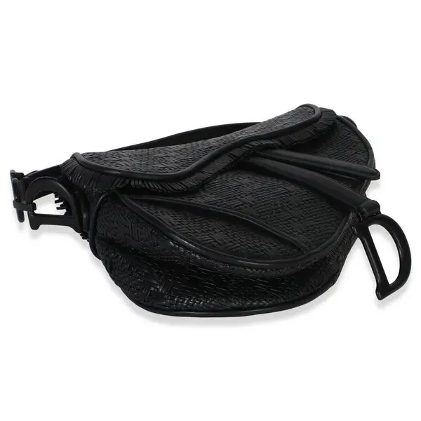Dior Ultramatte Woven Calfskin Saddle Bag