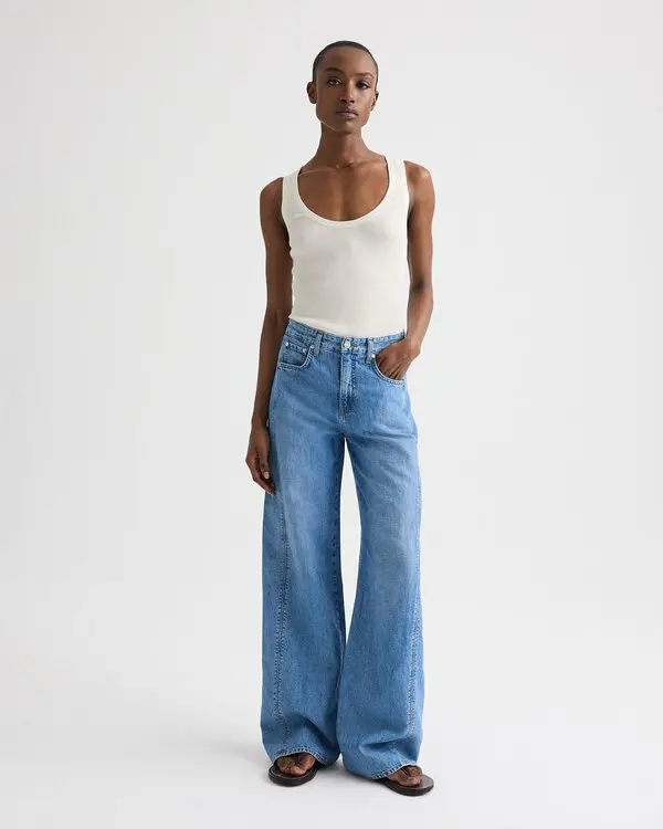TWP West 11th St Jean In Linen Cotton Denim - Montauk