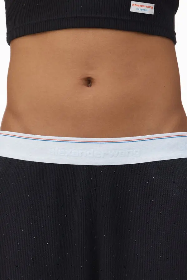 Alexander Wang Crystal Hotfix Jogger Pant In Waffle Knit