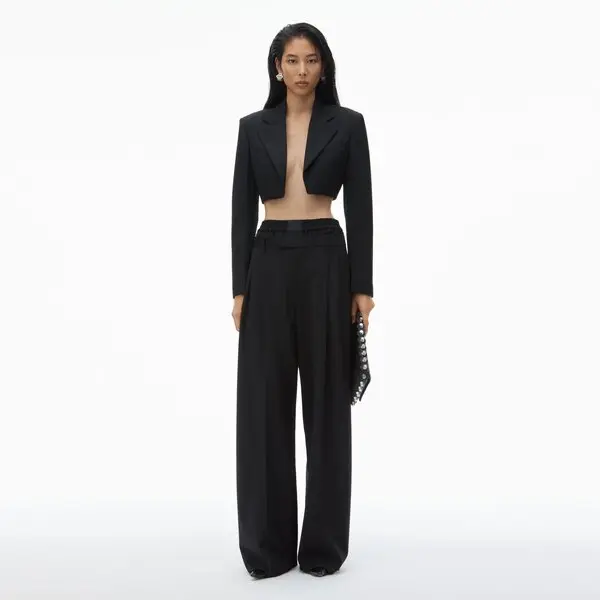 Alexander Wang Cropped Tuxedo Wool Blazer