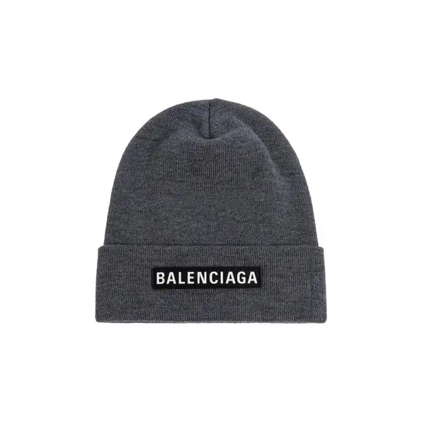 Balenciaga Patch Beanie - Grey