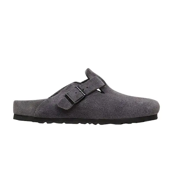 BIRKENSTOCK Boston Exquisite Suede Sandal - Grey