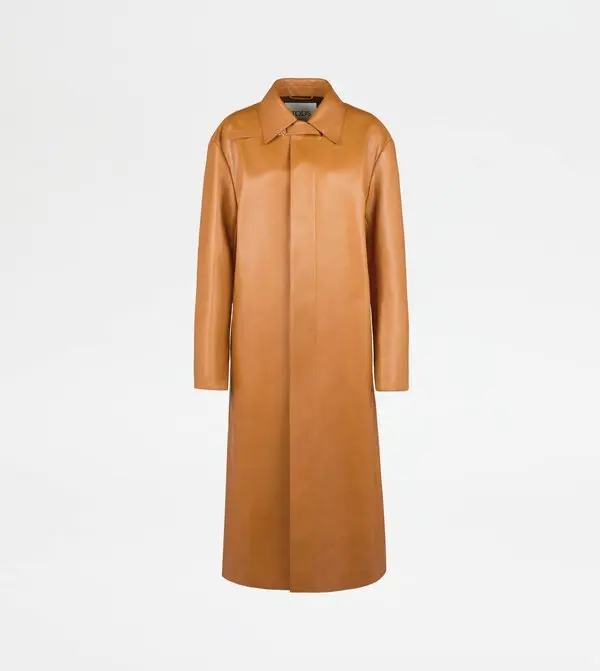 TOD'S Leather Coat - Orange