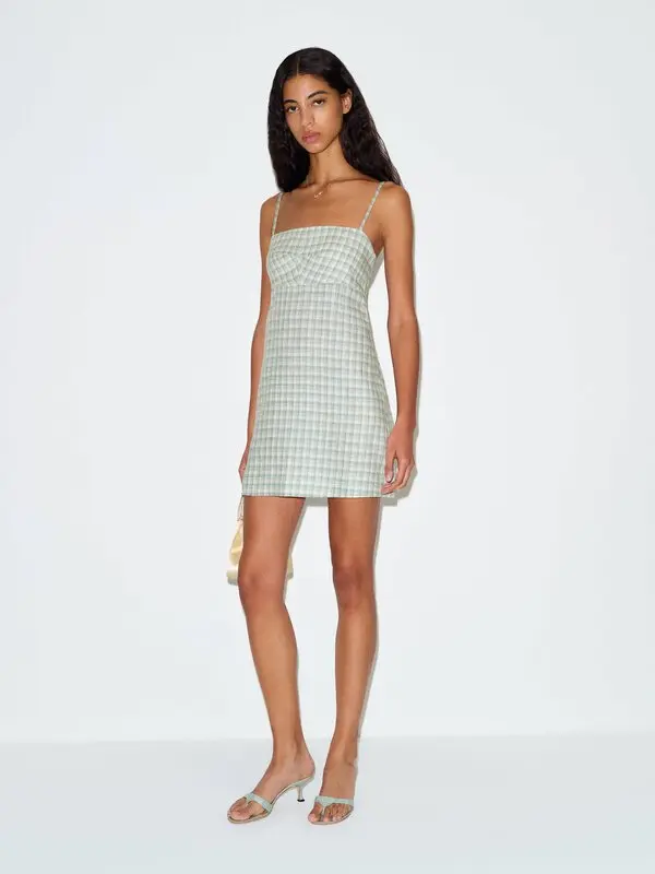 REFORMATION Demi Linen Mini Dress - Blue