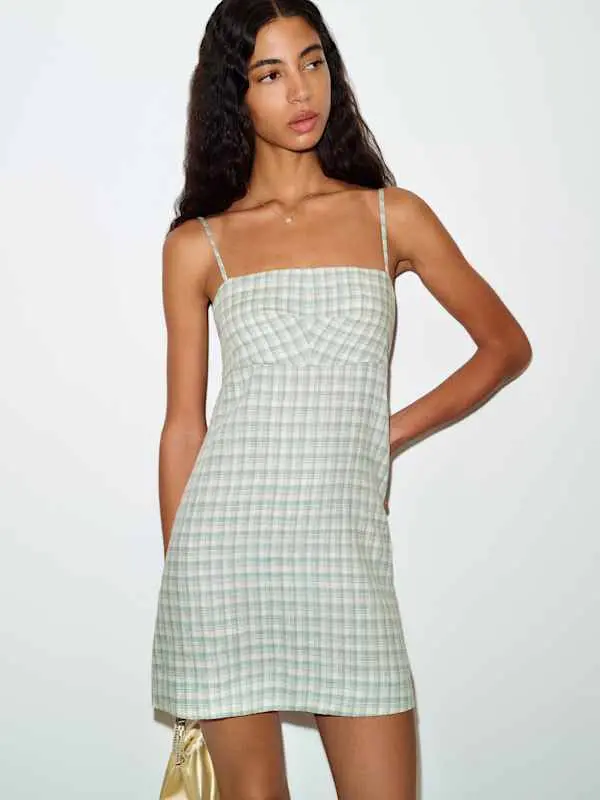 REFORMATION Demi Linen Mini Dress - Blue