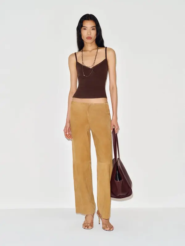 REFORMATION Nadine Knit Top - Brown