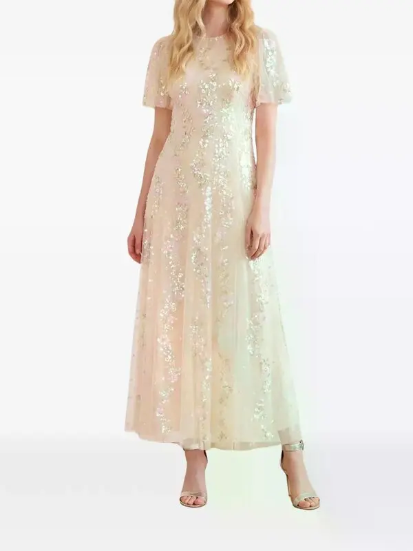 NEEDLE & THREAD Confetti Round-neck Maxi Dress