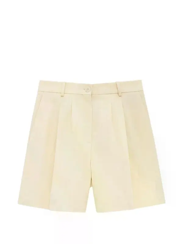 ANINE BING Brice Pleated Tailored Shorts - Yellow