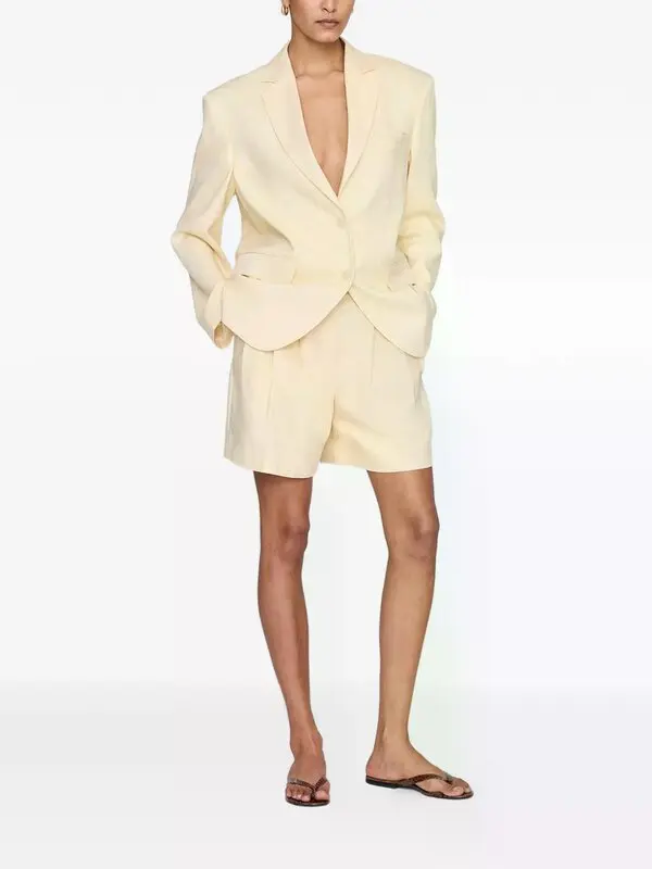 ANINE BING Brice Pleated Tailored Shorts - Yellow