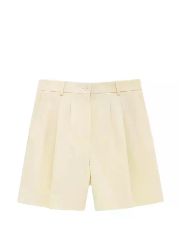 ANINE BING Brice Pleated Tailored Shorts - Yellow