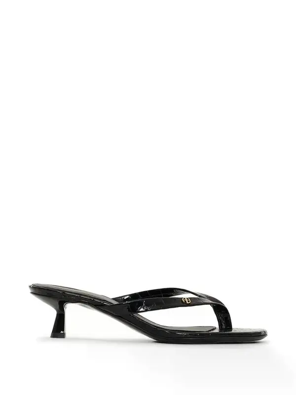 ANINE BING Noelle Croc-embossed Heeled Sandals