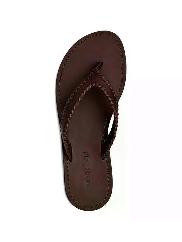 Cinq À Sept Jessica Leather Flat Sandals - Brown