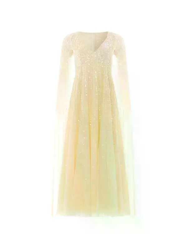 NEEDLE & THREAD Moonlight Sequined V-neck Dress