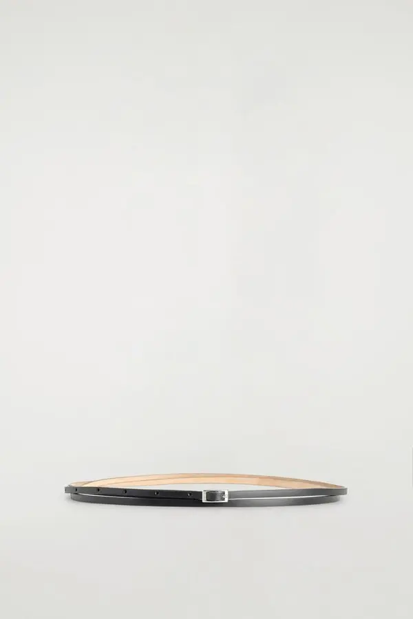 Cos Skinny Double-wrap Leather Belt - Black