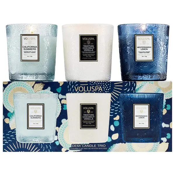 Voluspa Coastal Getaway Demi Trio Candle Set - One-color