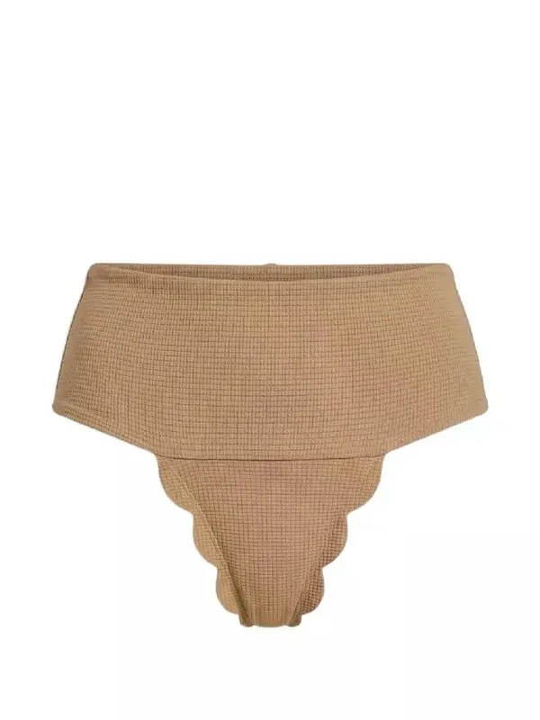 Marysia Santa Clara Scallop-hem Bikini Bottom - Neutrals