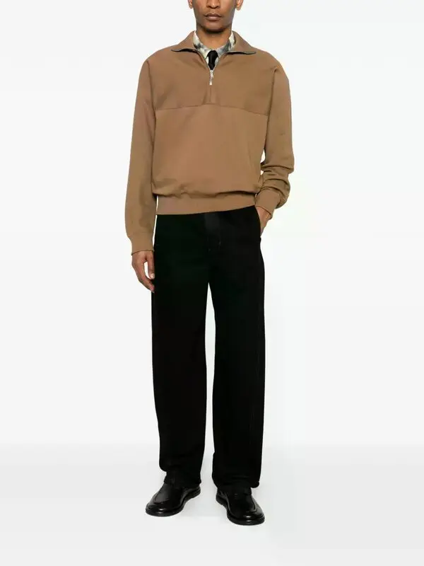 JIL SANDER Quarter-zip Sweatshirt - Brown