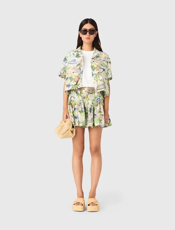 Maje Cropped Shirt - Postcard Print