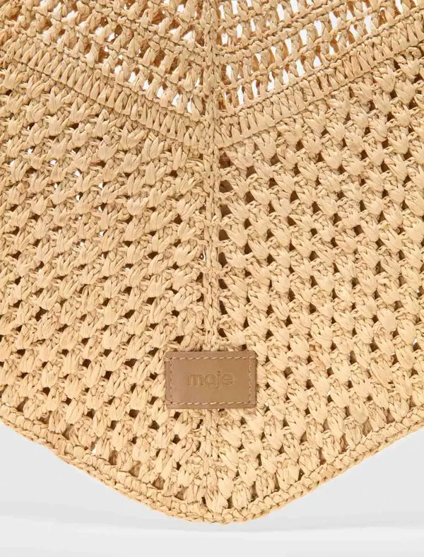 Maje Raffia Tote Bag With Crocheted Openwork
