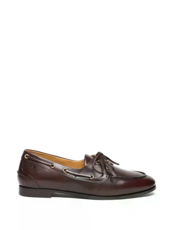 Bally Plume Leather Boat Shoes - Brown