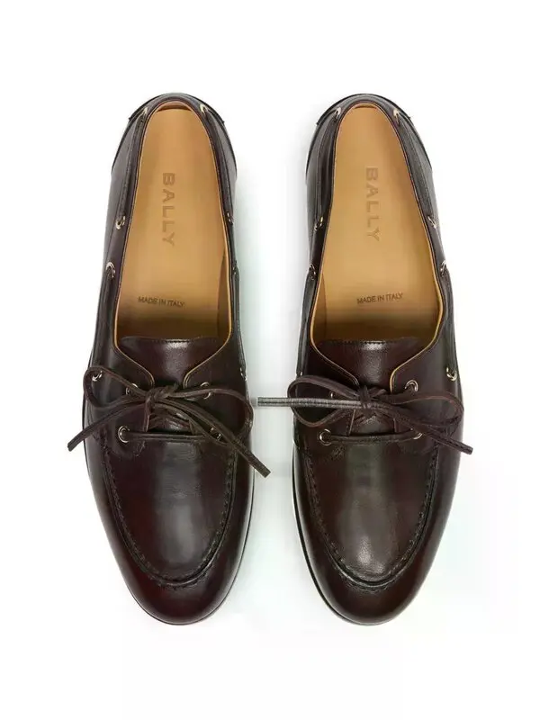 Bally Plume Leather Boat Shoes - Brown