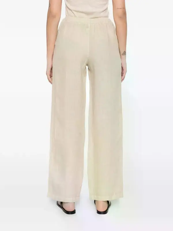 120% Lino Drawstring-fastening Trousers - Neutrals