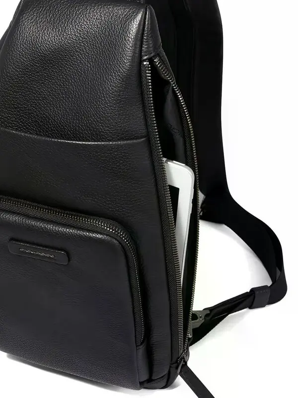 PIQUADRO Grained Leather Ipad Mini Sling Bag