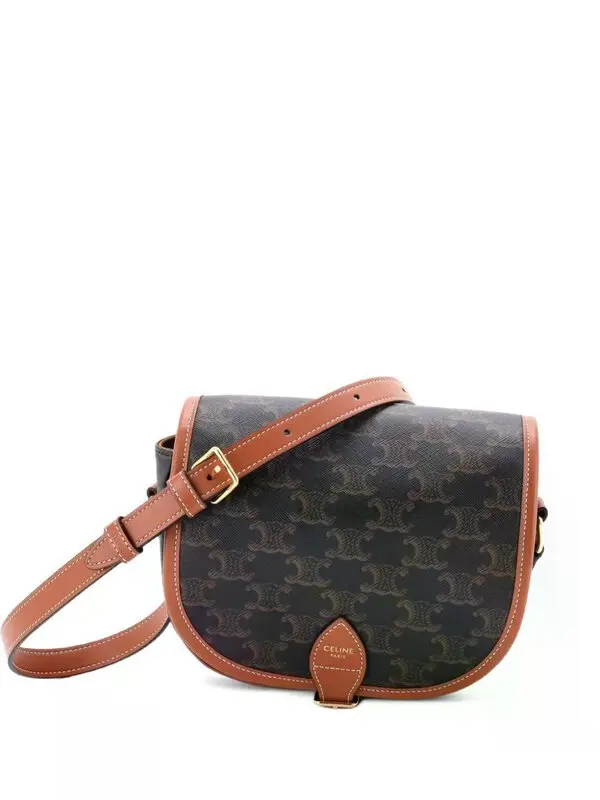 Celine Folco Bag Triomphe Coated Canvas Medium Crossbody Bag