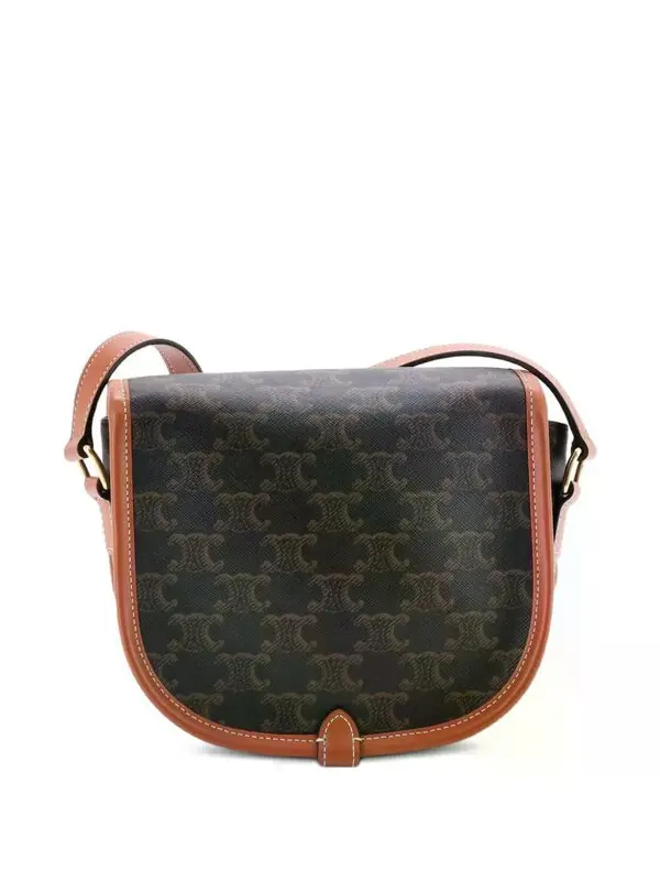 Celine Folco Bag Triomphe Coated Canvas Medium Crossbody Bag