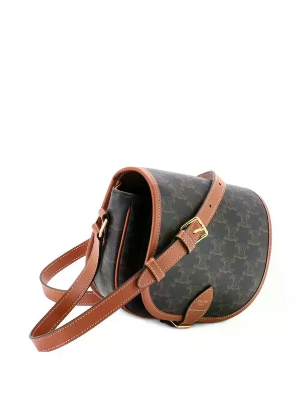 Celine Folco Bag Triomphe Coated Canvas Medium Crossbody Bag