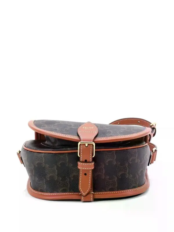 Celine Folco Bag Triomphe Coated Canvas Medium Crossbody Bag