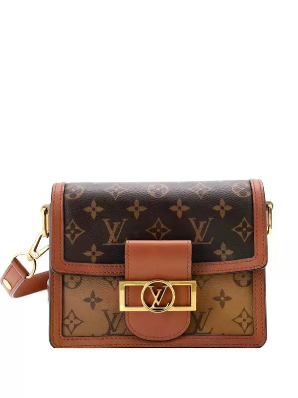 LOUIS VUITTON Dauphine Reverse Monogram Canvas Mini Crossbody Bag - Brown