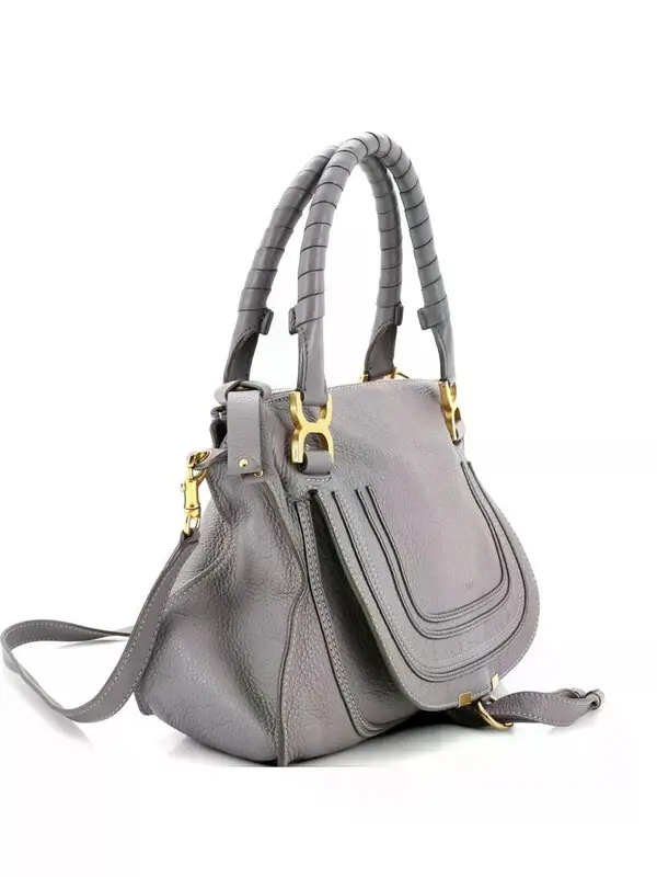 Chloé Marcie Leather Medium Satchel - Grey