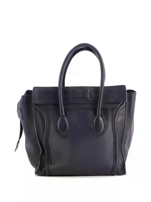 Celine Luggage Smooth Leather Micro Tote Bag - Black