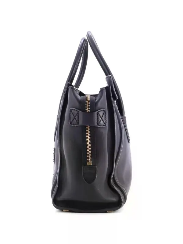 Celine Luggage Smooth Leather Micro Tote Bag - Black