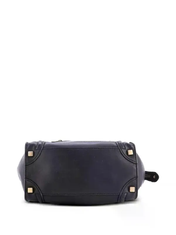 Celine Luggage Smooth Leather Micro Tote Bag - Black