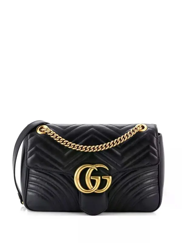 Gucci Gg Marmont Flap Shoulder Bag Matelasse Leather Medium