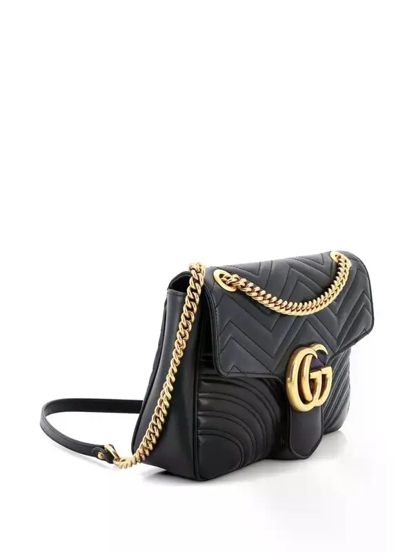 Gucci Gg Marmont Flap Shoulder Bag Matelasse Leather Medium
